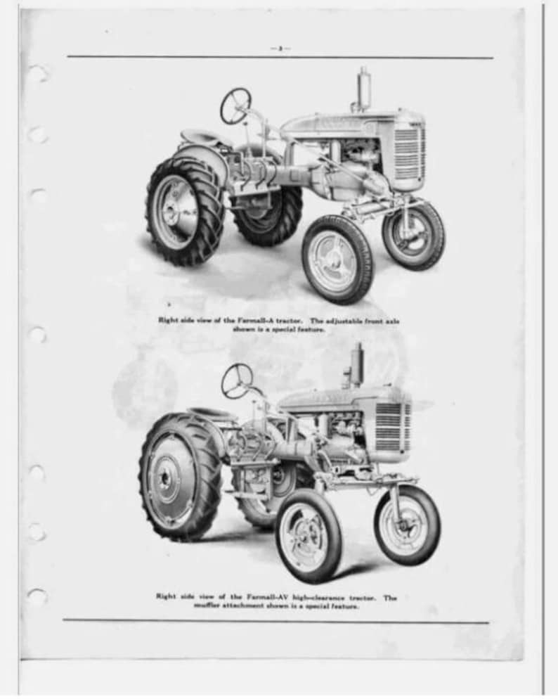 Mccormick Farmall Tractors A and B Parts Manual - Etsy