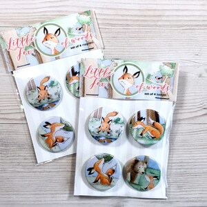 Little Red Fox Illustration Fridge Magnets Set or Badges - Etsy