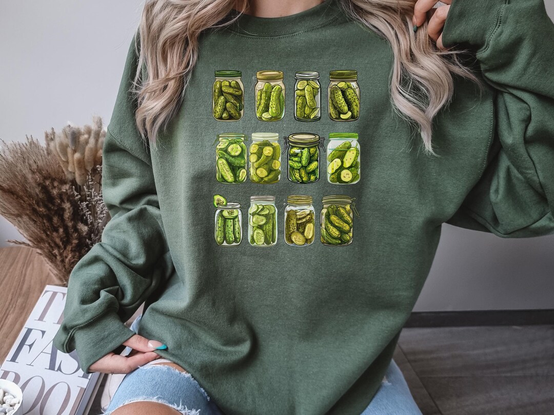 Pickle Sweatshirt, Canned Pickles Sweatshirt, Pickle Lovers Sweater ...