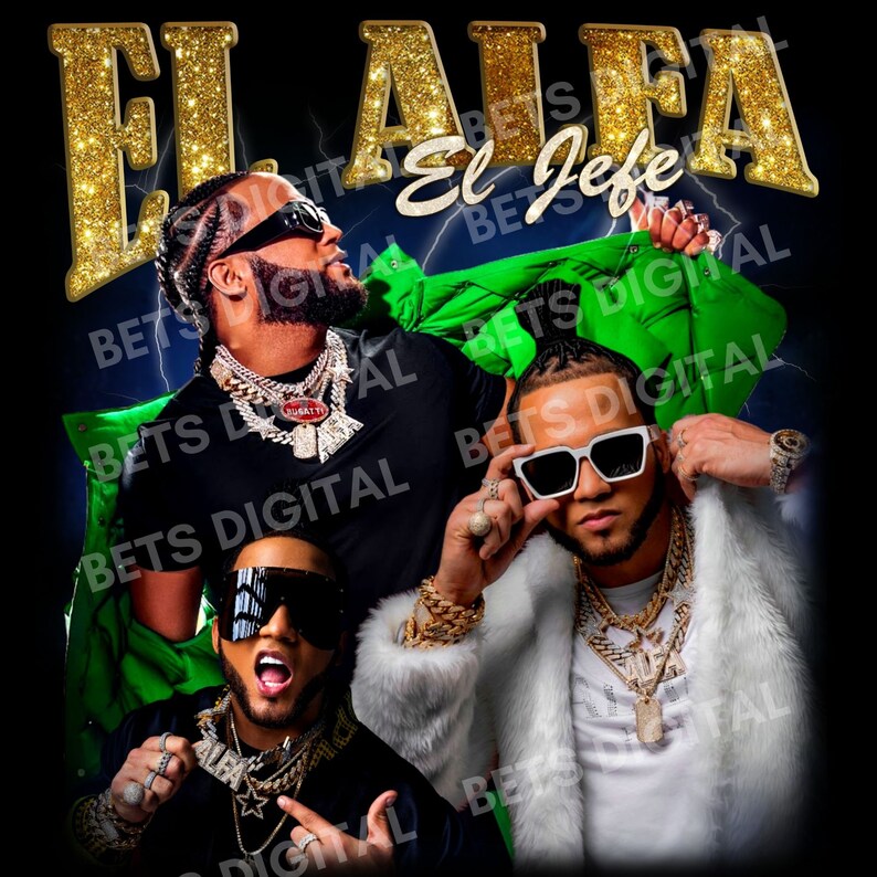 El Alfa El Jefe T Shirt Design. PNG Digital 4500x5100 Px. Retro, 90s ...