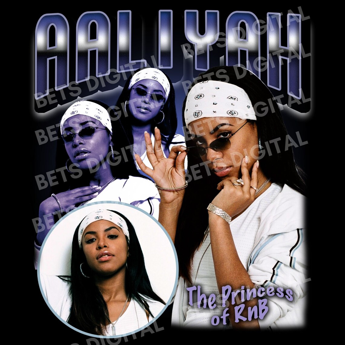 Aaliyah PNG T Shirt Design. PNG Digital 4500x5100 Px. Retro, 90s ...