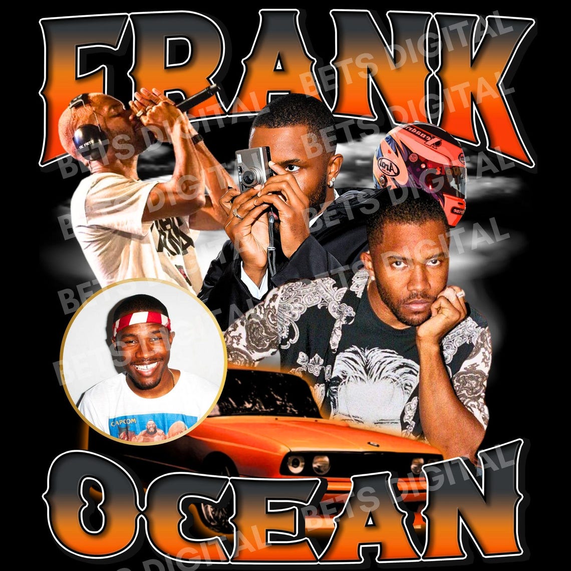 Frank Ocean Png / Shirt Design, Ready to Print, Bootleg T Shirt Design ...