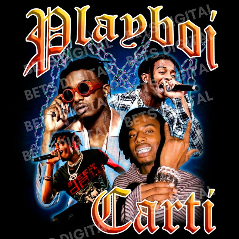Playboi Carti PNG T Shirt Design. PNG Digital 4500x5100 Px. Retro, 90s ...