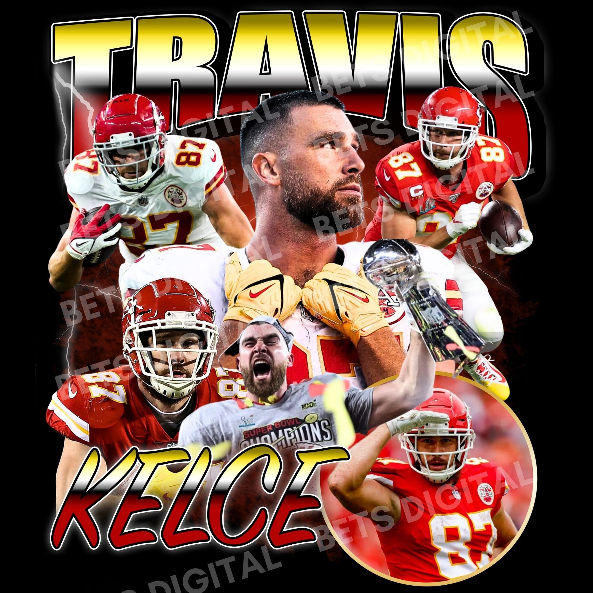 Travis Kelce PNG , Ready to Print, Printable Design, Hiphop Artist, 90s ...