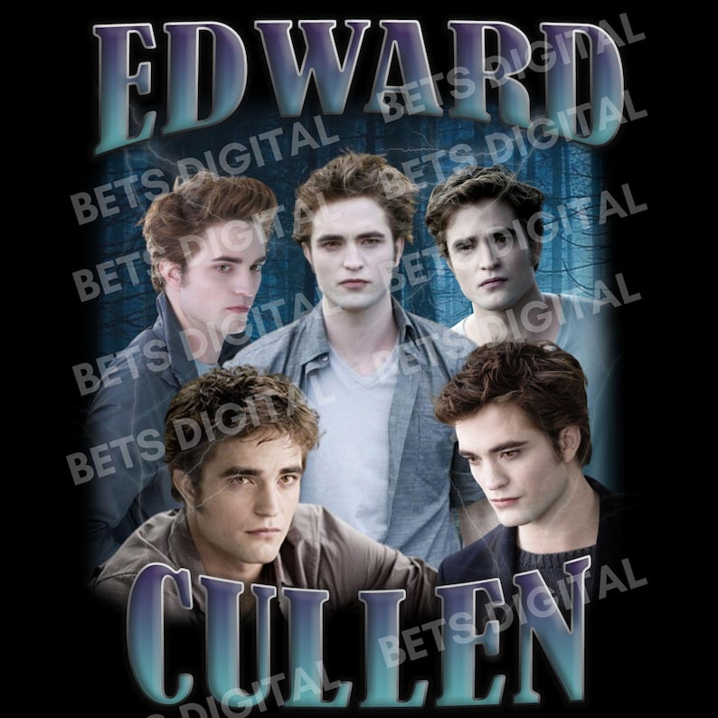 Edward Cullen PNG T Shirt Design. Robert Pattinson 4500x5100 Px 90s ...