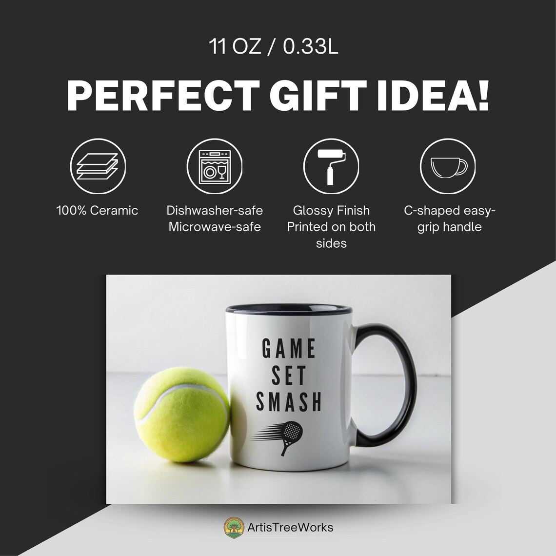 Funny Padel Quote Mug, Game Set Smash With Racket Design, Ideal Gift ...