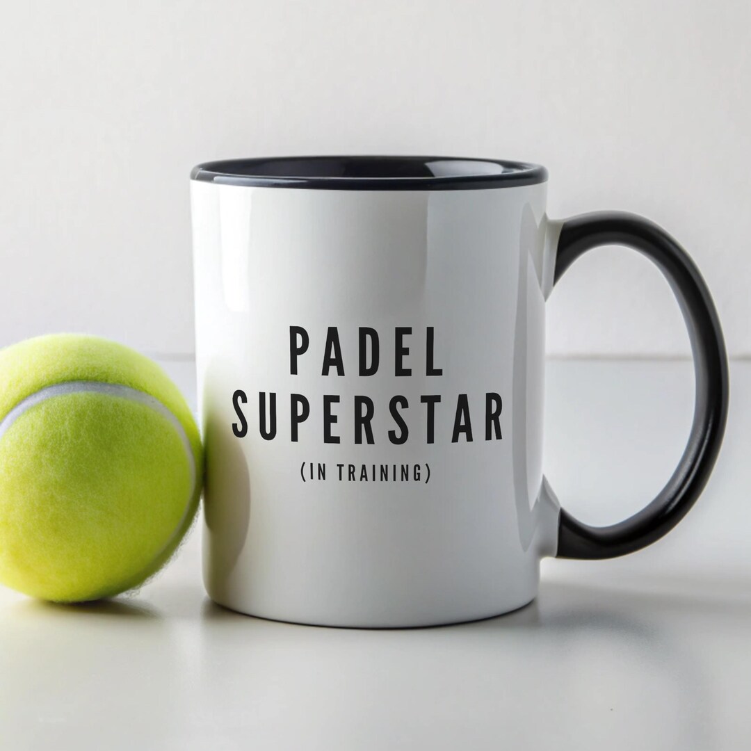 Funny Padel Quote Mug, Padel Superstar (in Training), Ceramic Coffee ...