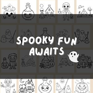 100 Halloween Coloring Pages, Cozy Friendly Halloween Coloring Bundle ...