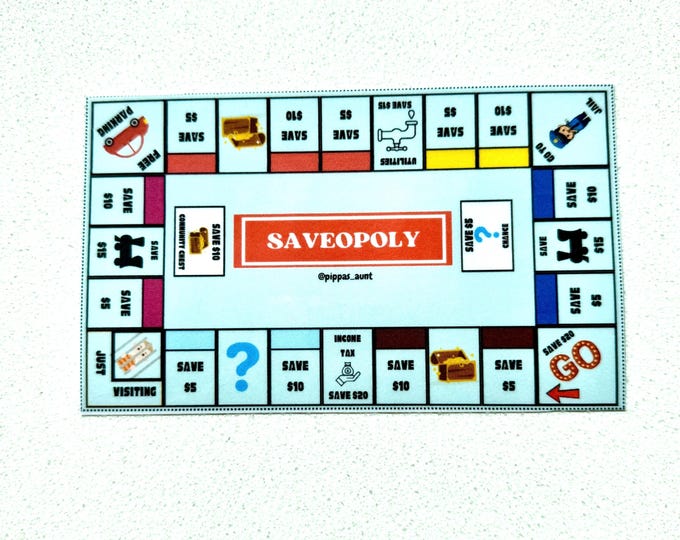 Printable Saveopoly Savings Challenge | Savings Goal | Savings Tracker ...
