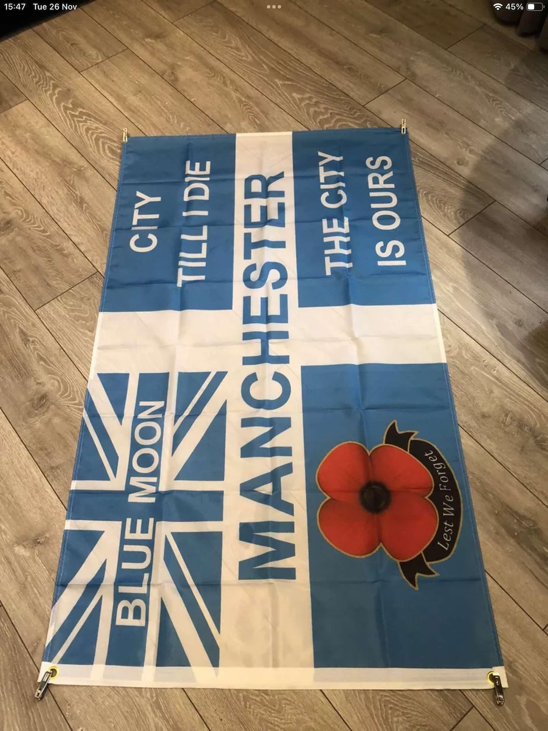 Manchester City Flag 3x5ft Man City Flag MCFC the Treble MCFC Flag - Etsy