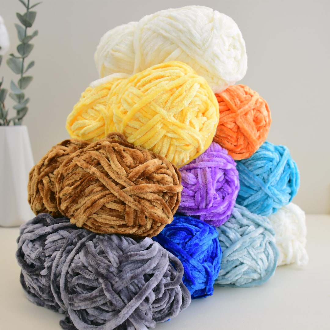 Amigurumi Crochet Yarn Chenille Plush Chunky Velvet Super Bulky Premier ...