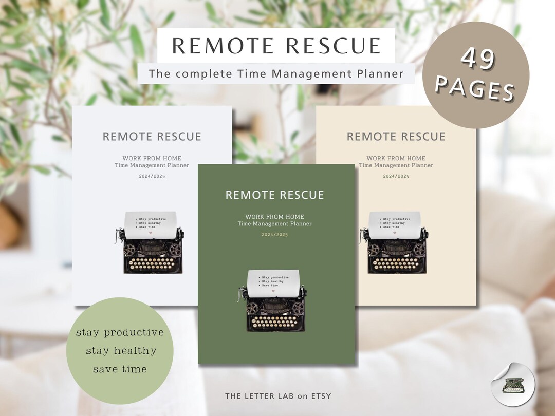 Printable Work From Home Planner, Remote Work Planner, Calendars, Daily ...