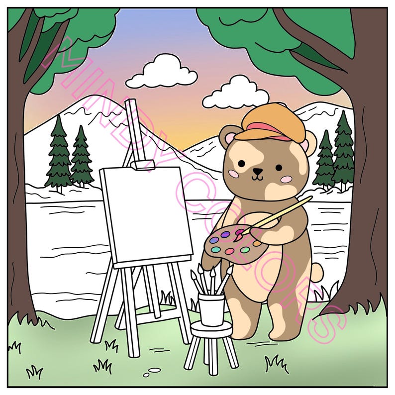 Fluffy Friends Digital Coloring Pages - Etsy