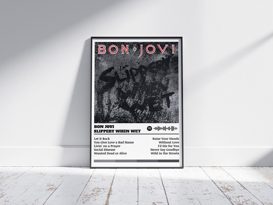 Bon Jovi Poster Print Slippery When Wet Poster Music Poster Album Cover ...