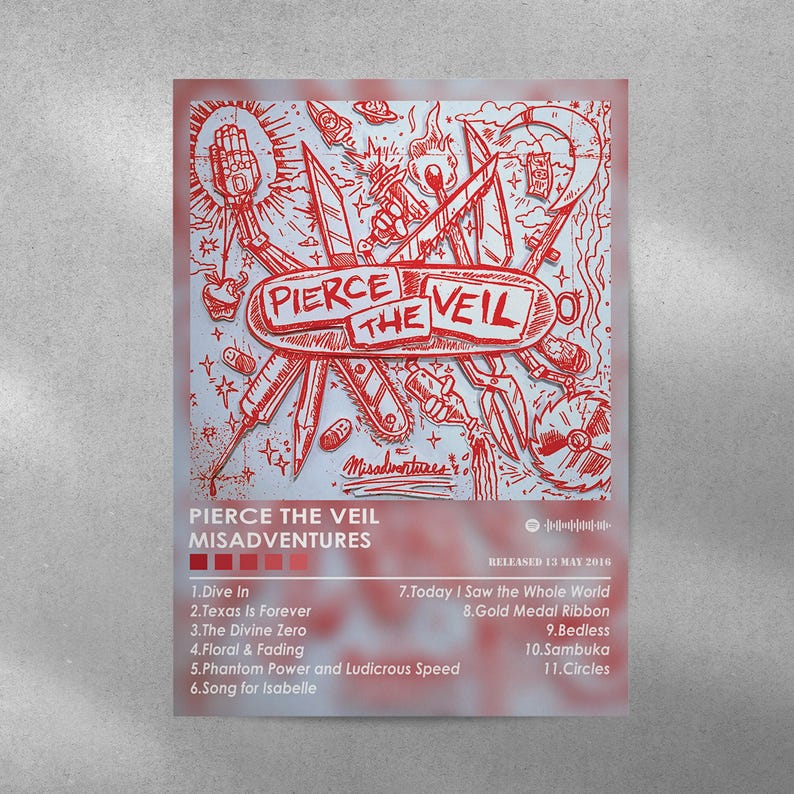 Pierce the Veil 'misadventures' Album Cover Poster | Music Wall Art - Etsy