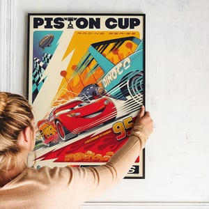 Piston Cup Retro Movie Poster – Dinoco Car- Minimalist Art - Retro ...