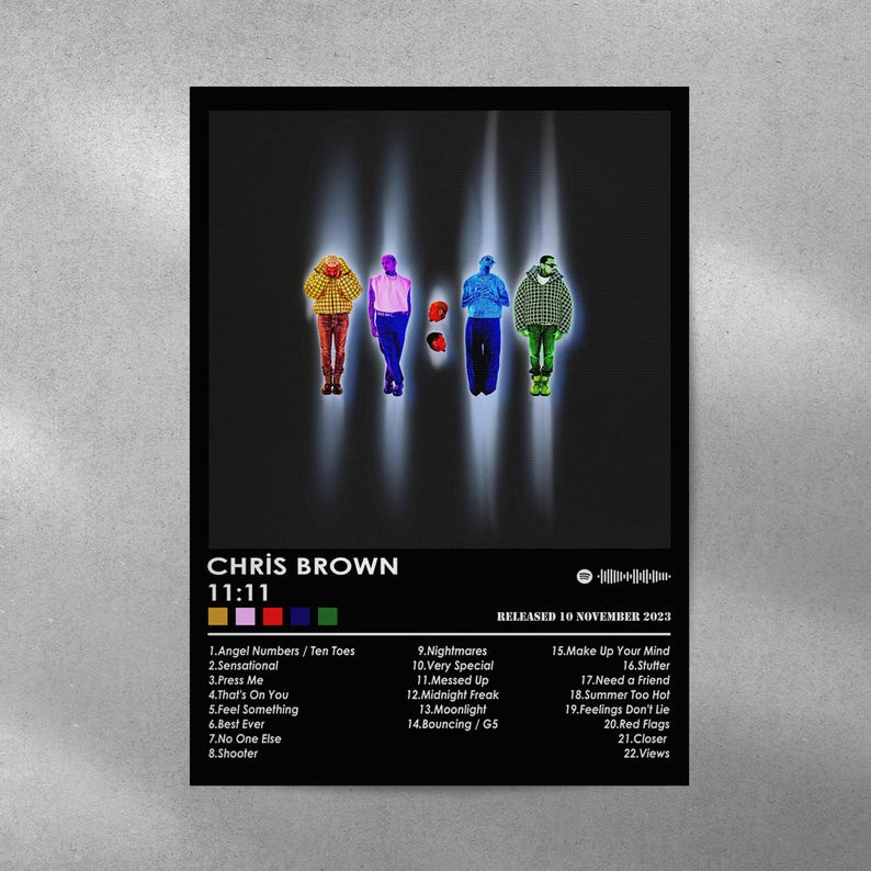 Chris Brown 11 11 Album Cover Poster Music Room Decor Etsy