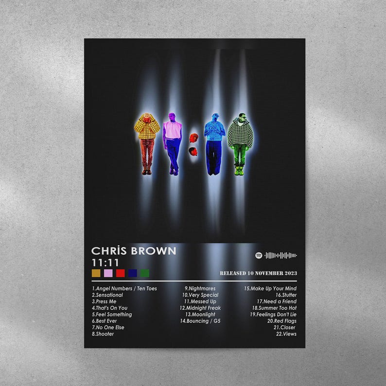 Chris Brown '11:11' Album Cover Poster | Music Room Decor - Etsy