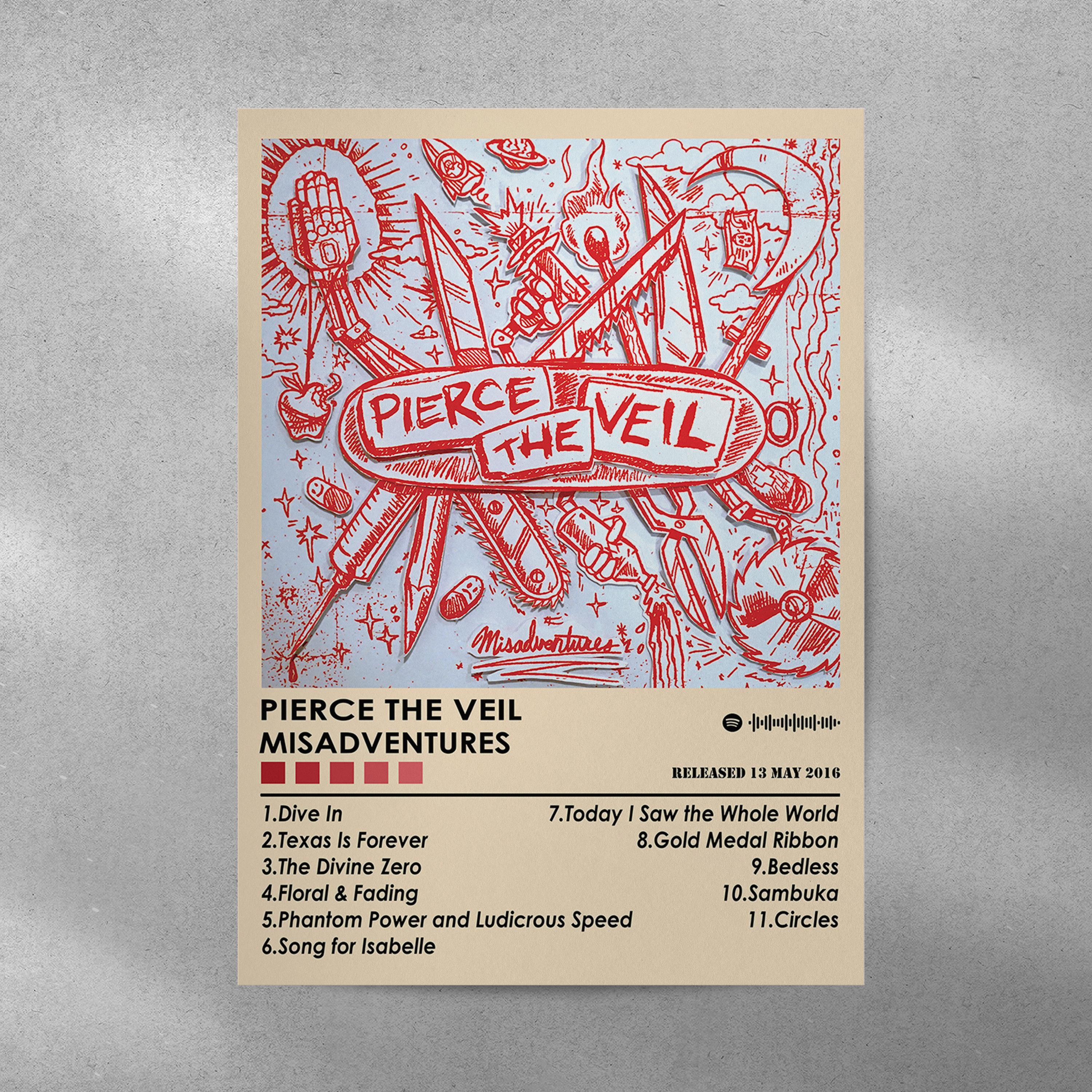 Pierce the Veil 'misadventures' Album Cover Poster | Music Wall Art - Etsy
