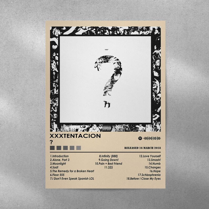 XXXTENTACION Album Cover Poster Music Wall Art Etsy