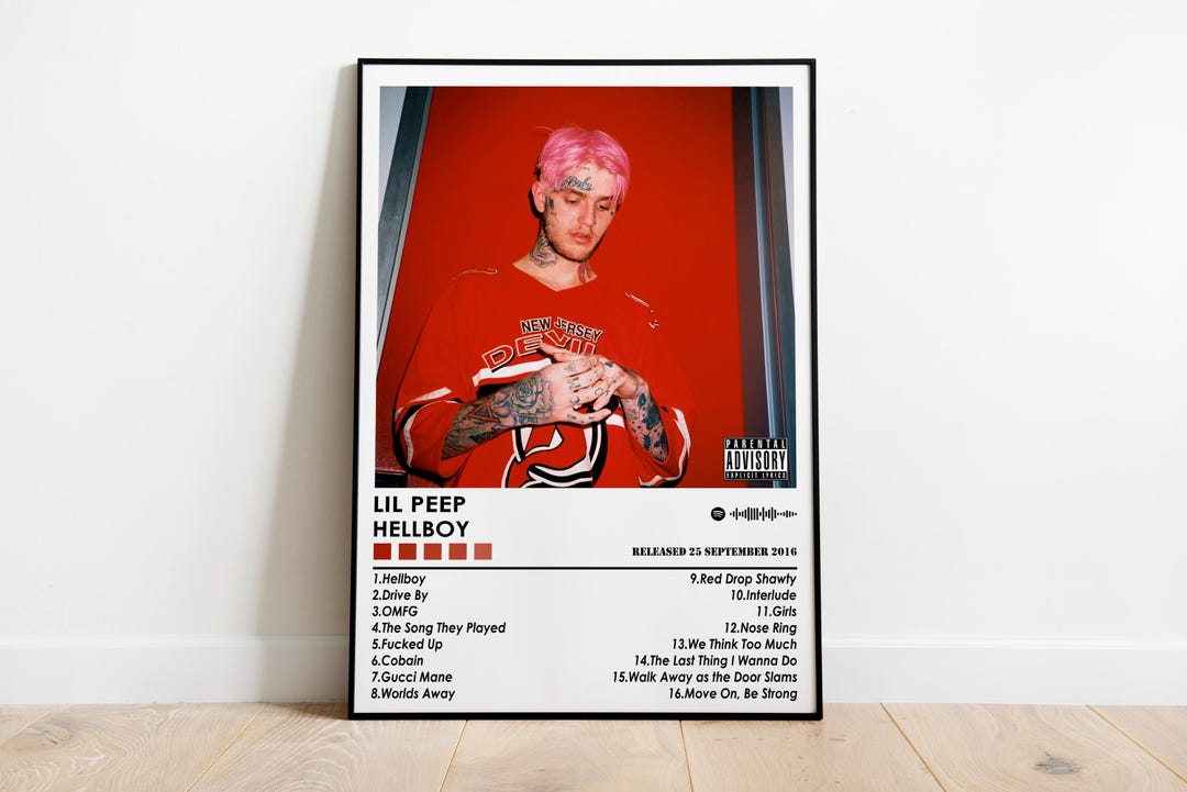 Lil Peep Poster Print | Hellboy Album Poster | Music Poster | Album ...