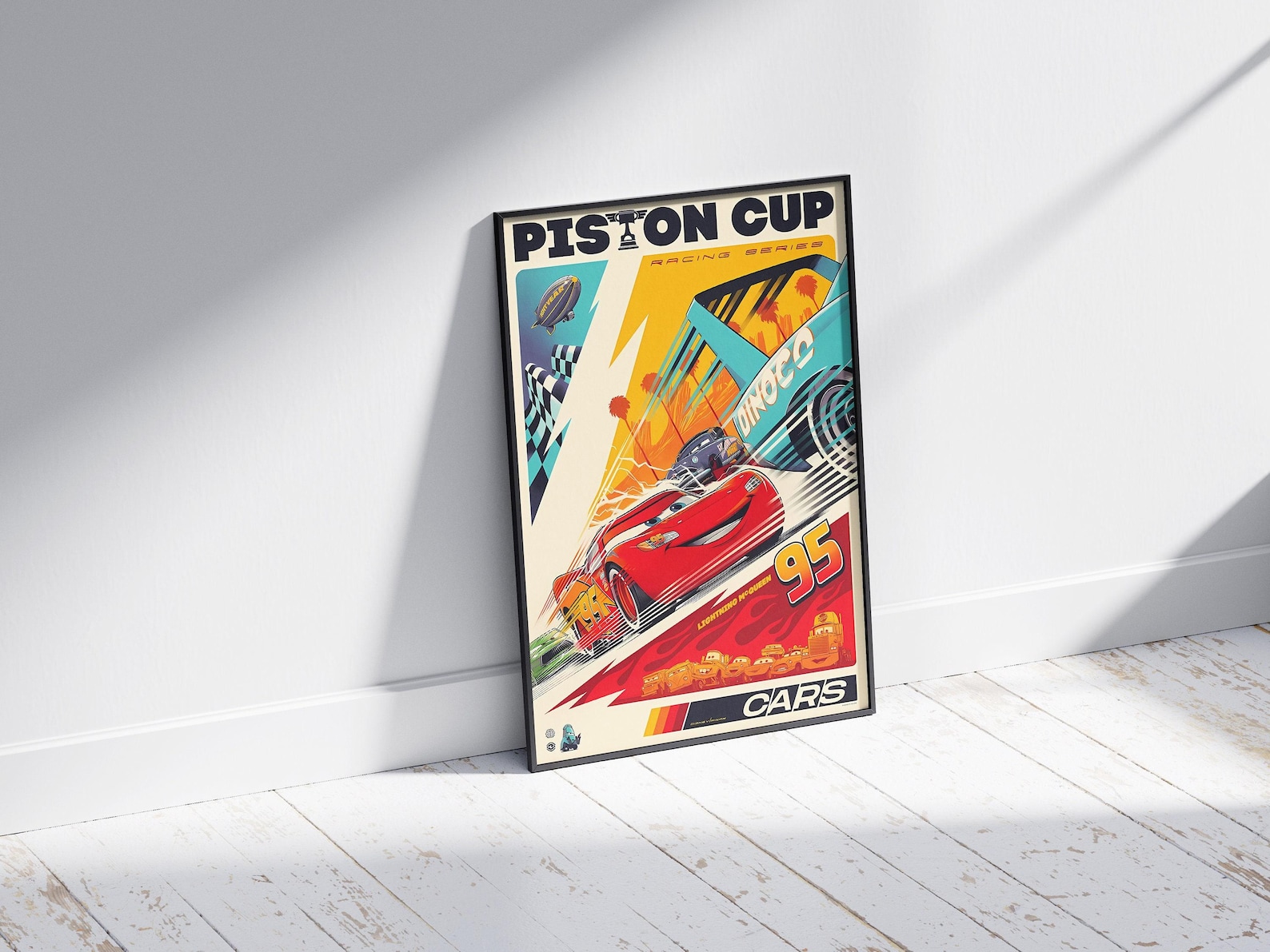 Piston Cup Retro Movie Poster – Dinoco Car- Minimalist Art - Retro ...