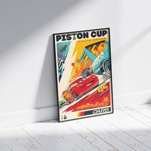 Piston Cup Retro Movie Poster – Dinoco Car- Minimalist Art - Retro ...