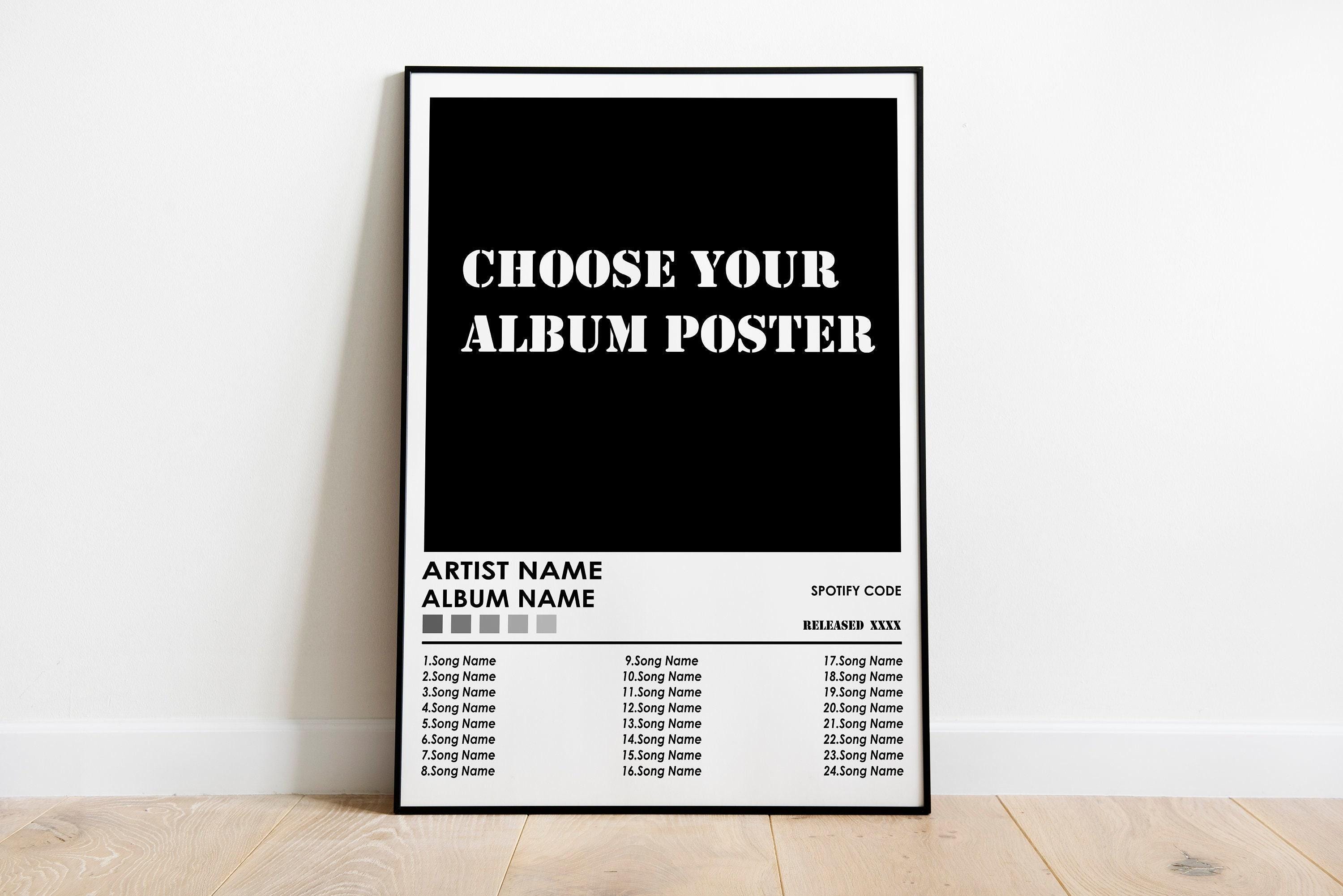 Custom Album Art Poster, Tracklist Print, Music Gift - Etsy