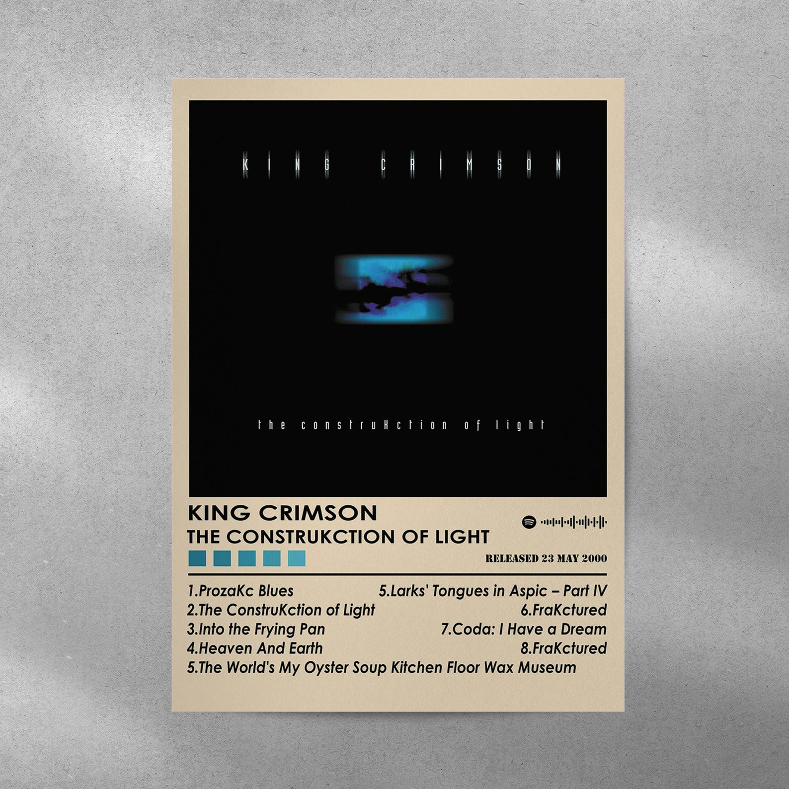 King Crimson 'the Construkction of Light' Album Cover Poster - Etsy