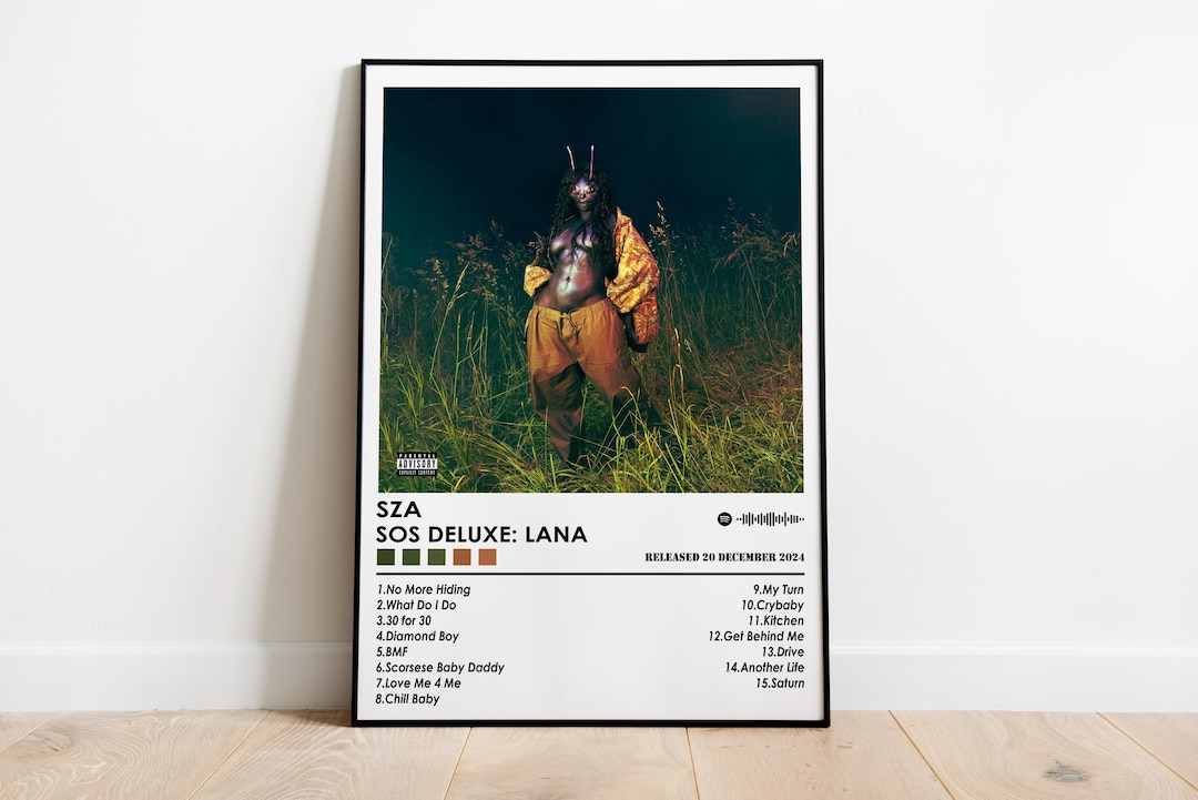 Sza Poster Print SOS: Deluxe LANA Poster Music Poster Album Cover ...