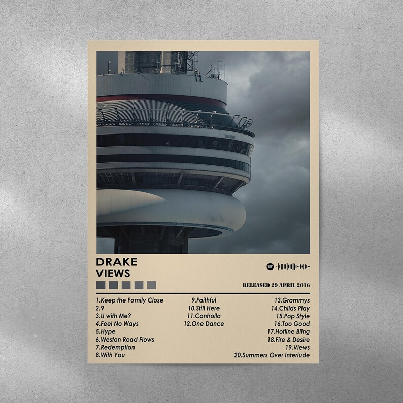 Drake Views Album Cover Poster | Music Room Decor - Etsy