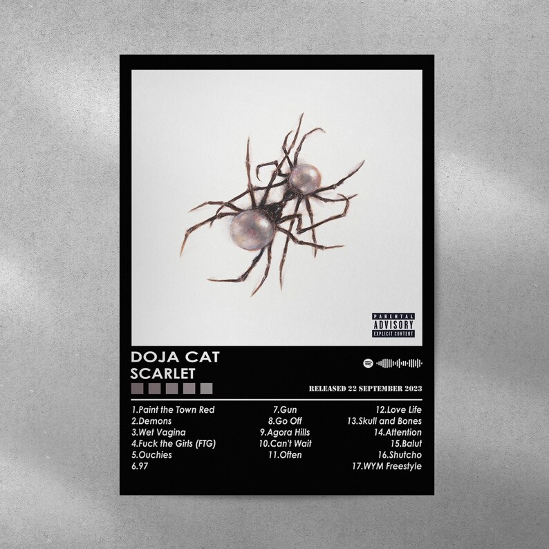 Doja Cat Poster Print Scarlet Poster Music Poster Album Cover Poster ...