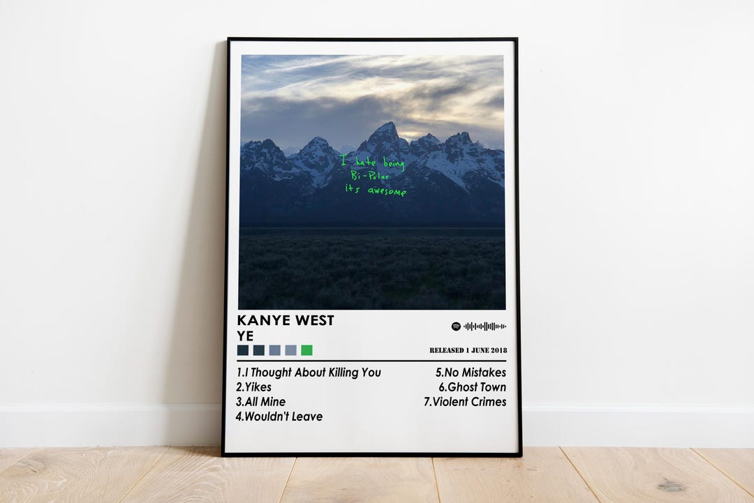 Kanye West Poster Print | Ye Poster | Music Poster | Album Cover Poster ...
