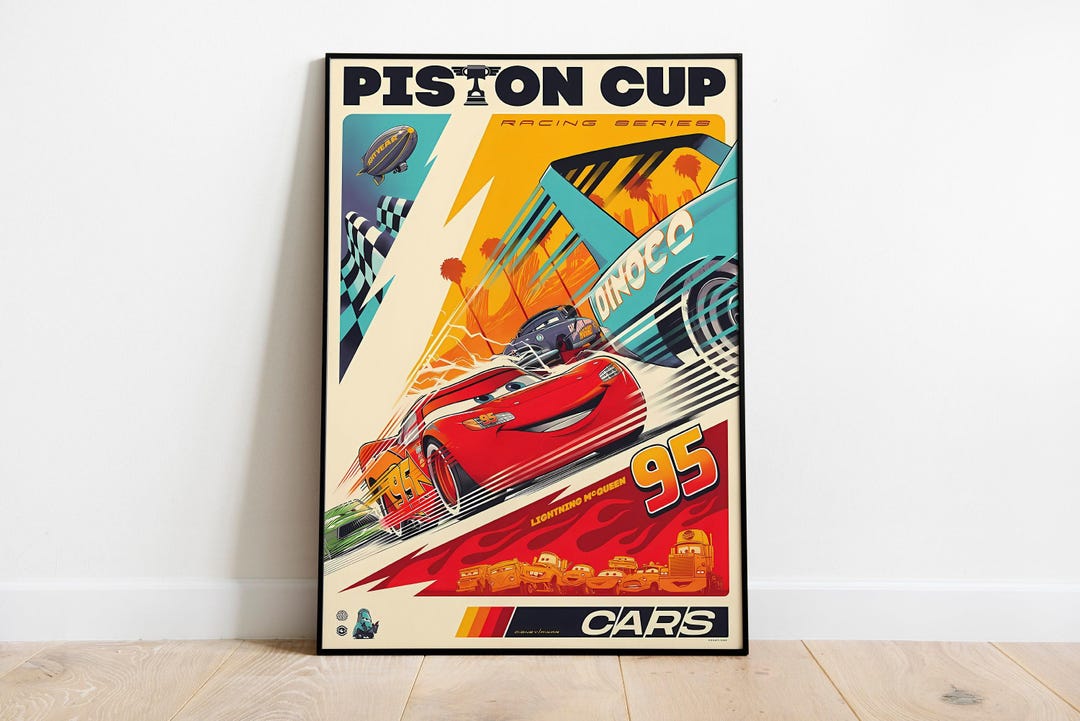 Piston Cup Retro Movie Poster – Dinoco Car- Minimalist Art - Retro ...
