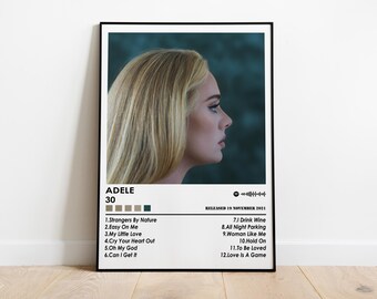 Adele Poster Print | 30 Album Poster | Music Poster | Album Cover ...