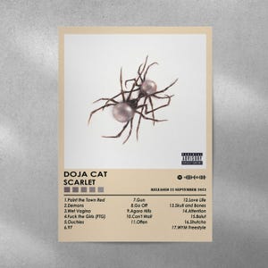 Doja Cat Poster Print Scarlet Poster Music Poster Album Cover Poster ...