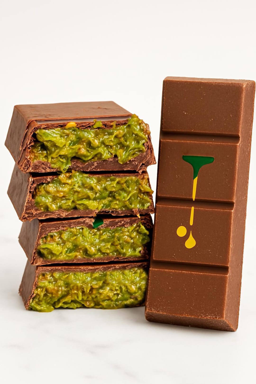 Dubai Pistachio Chocolate Bar: Kunefe Kadayif, 70% Pistachio Paste (0 ...