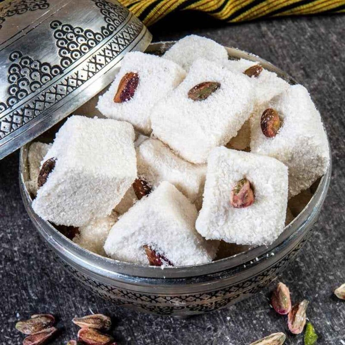 Pistachio Coconut Turkish Delight: Vegan Sultan Candy - Etsy