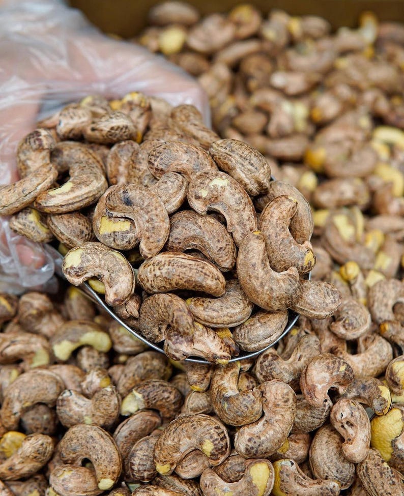 Roasted Cashews With Skin: Fresh, Salted, Natural Cashew Nuts - Etsy