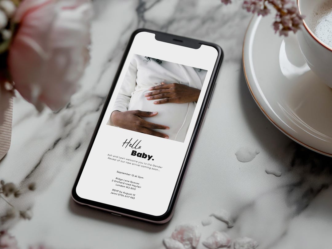 Polaroid Gender Reveal Editable Digital Download Template, Hello World ...