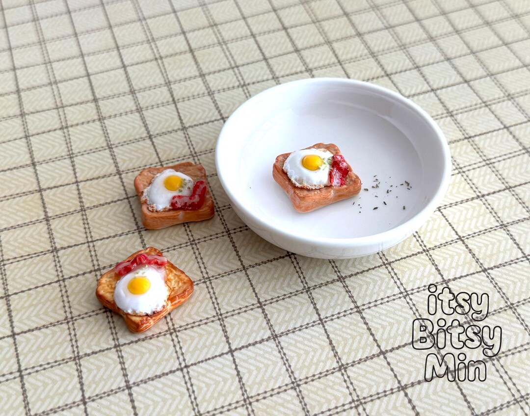 Egg & Bacon Toast Charm/keychain/magnet/brooch – Handmade Polymer Clay ...