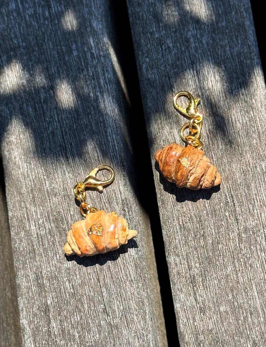 Mini Croissant Charm & Chocolate Croissant Charm – Handmade Miniature ...