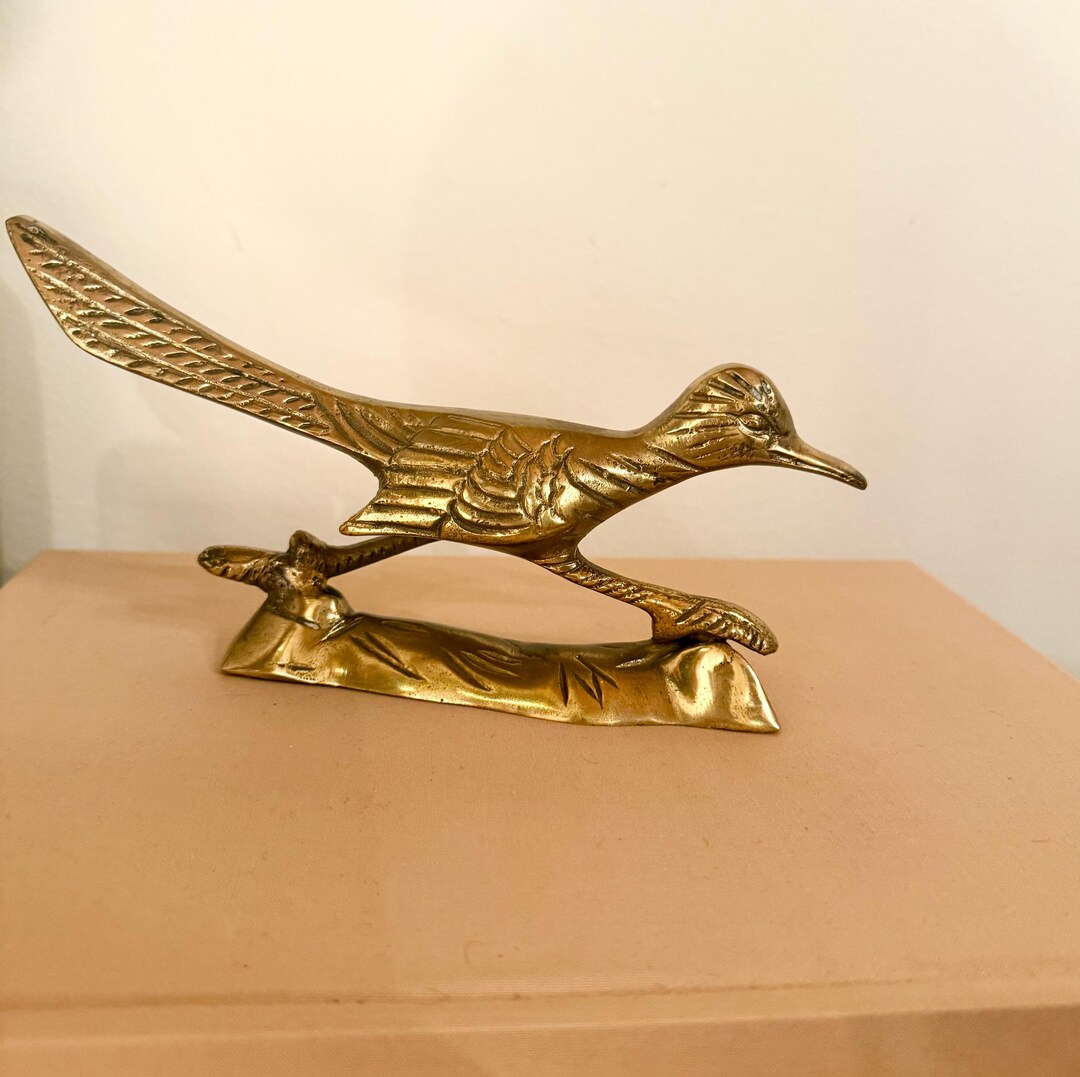 Vintage Solid Brass MCM Roadrunner - Etsy