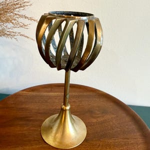 Vintage MCM Brass Votive Candleholder - Etsy