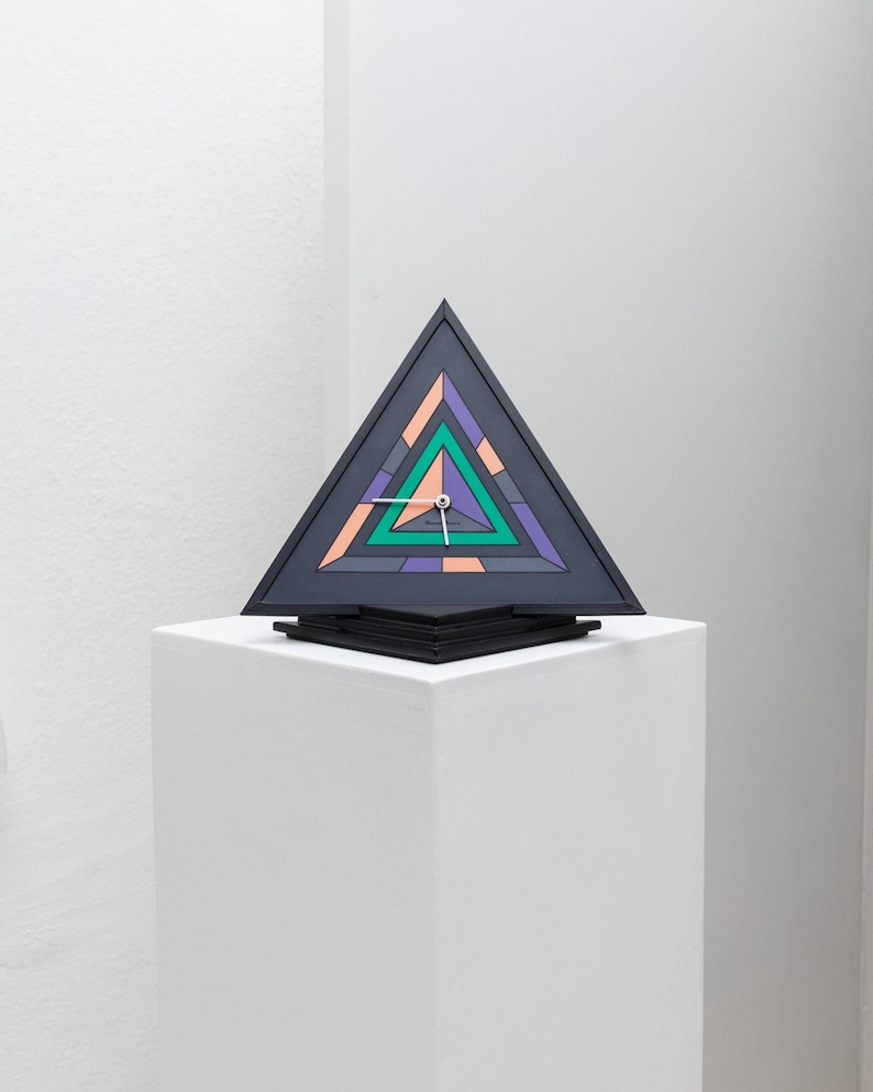 Vintage Triangular Stand Clock - Two-piece Pop Art Wall Clock ...