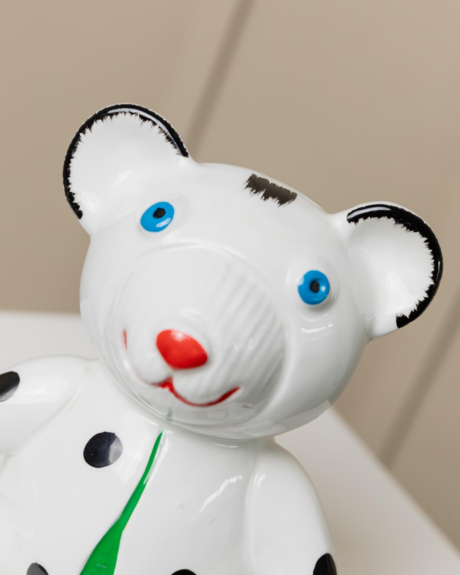 Vintage Ceramic Money Box in Teddy Bear Shape Colorful With Polka Dots ...