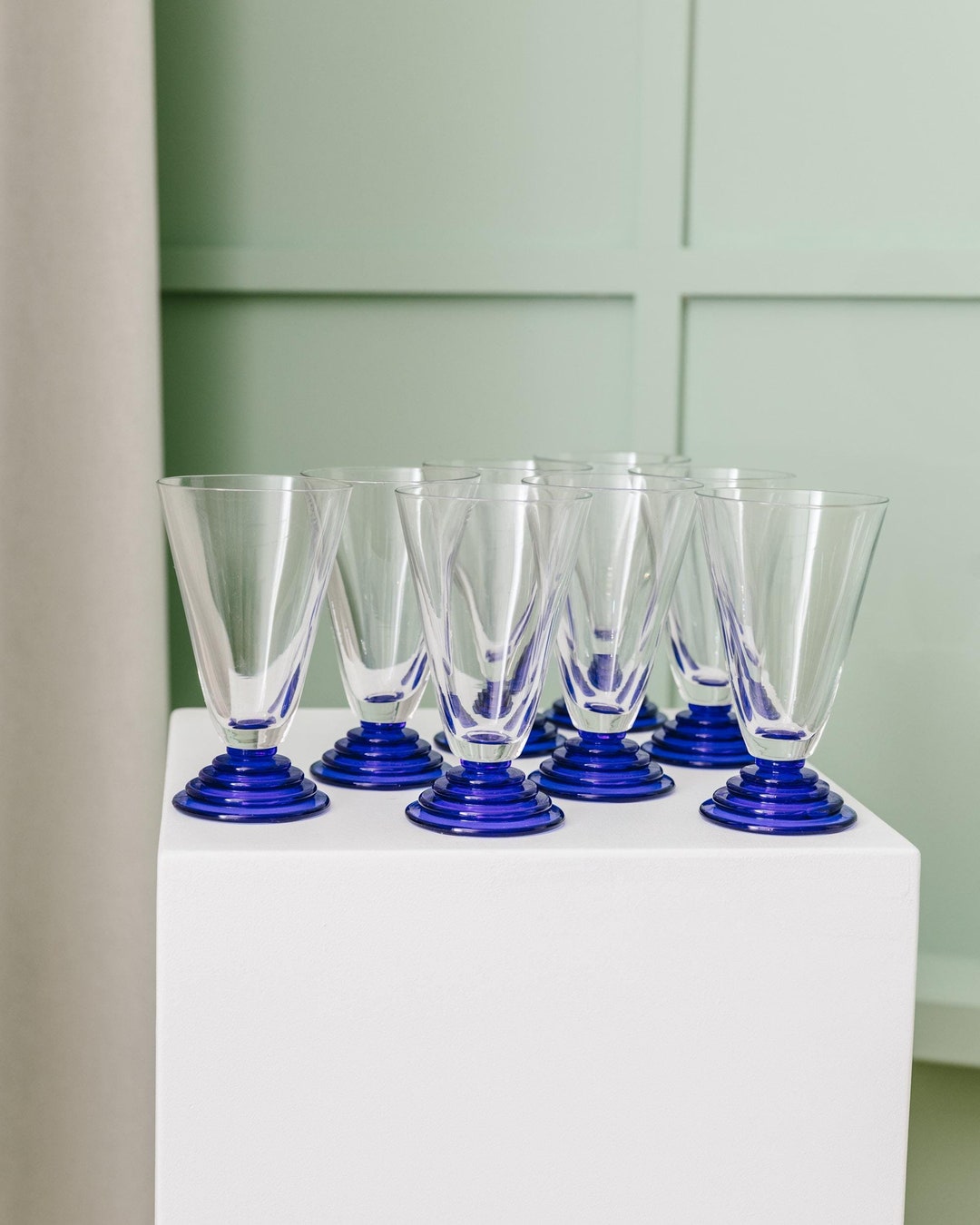 Set of 8 Retro Drinking Glasses - Ice Cream Cups in Postmodern Memphis ...