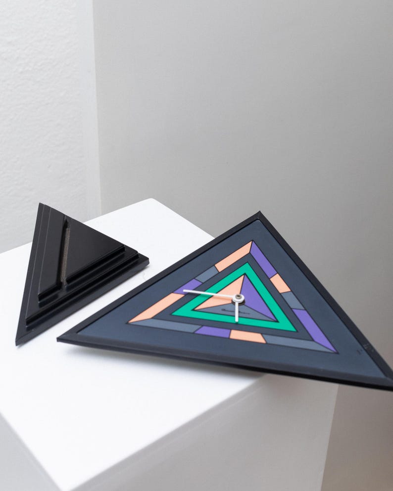 Vintage Triangular Stand Clock - Two-piece Pop Art Wall Clock ...