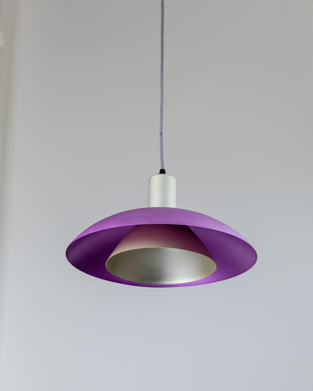 Vintage Metal Ceiling Lamp – 1980s Postmodern Memphis Style, Purple ...