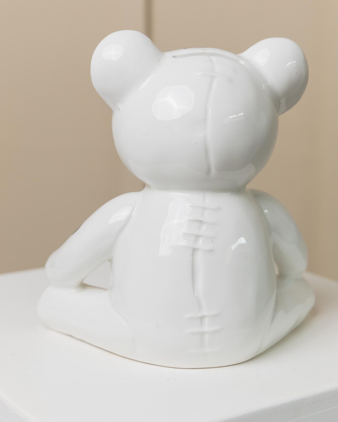 Vintage Ceramic Money Box in Teddy Bear Shape Colorful With Polka Dots ...